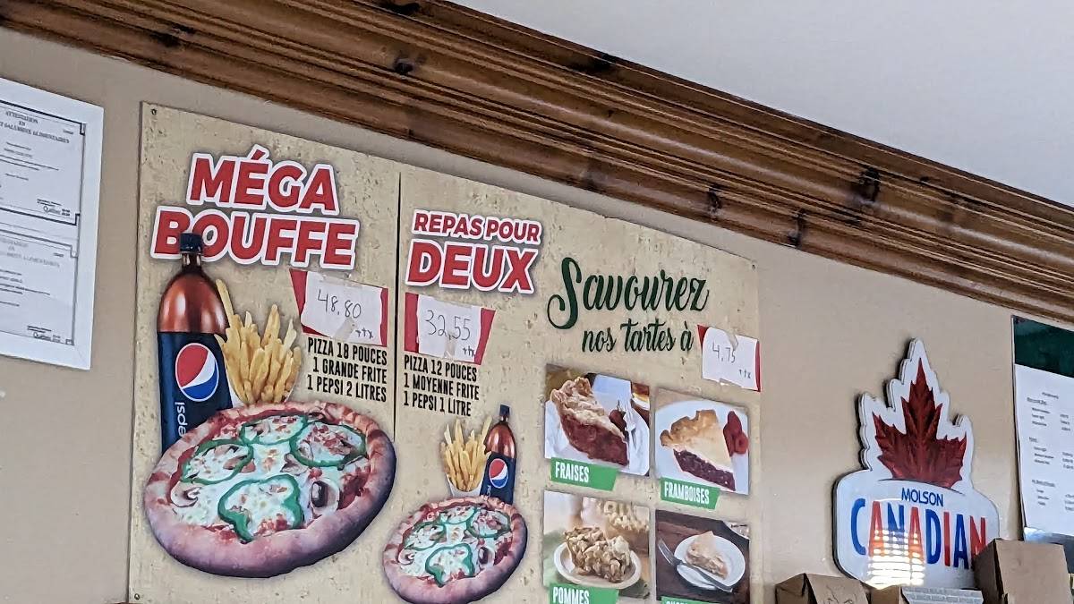 Menu au Mastro Pizzeria, Gaspé