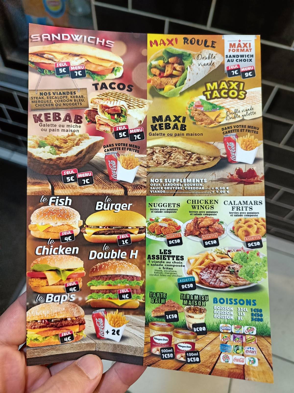 Menu at Maxi Kebab restaurant, Oullins, 2 Rue Pierre Semard