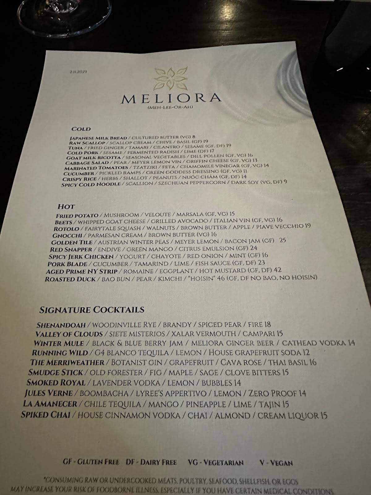 Menu at Adeline pub & bar, Sarasota