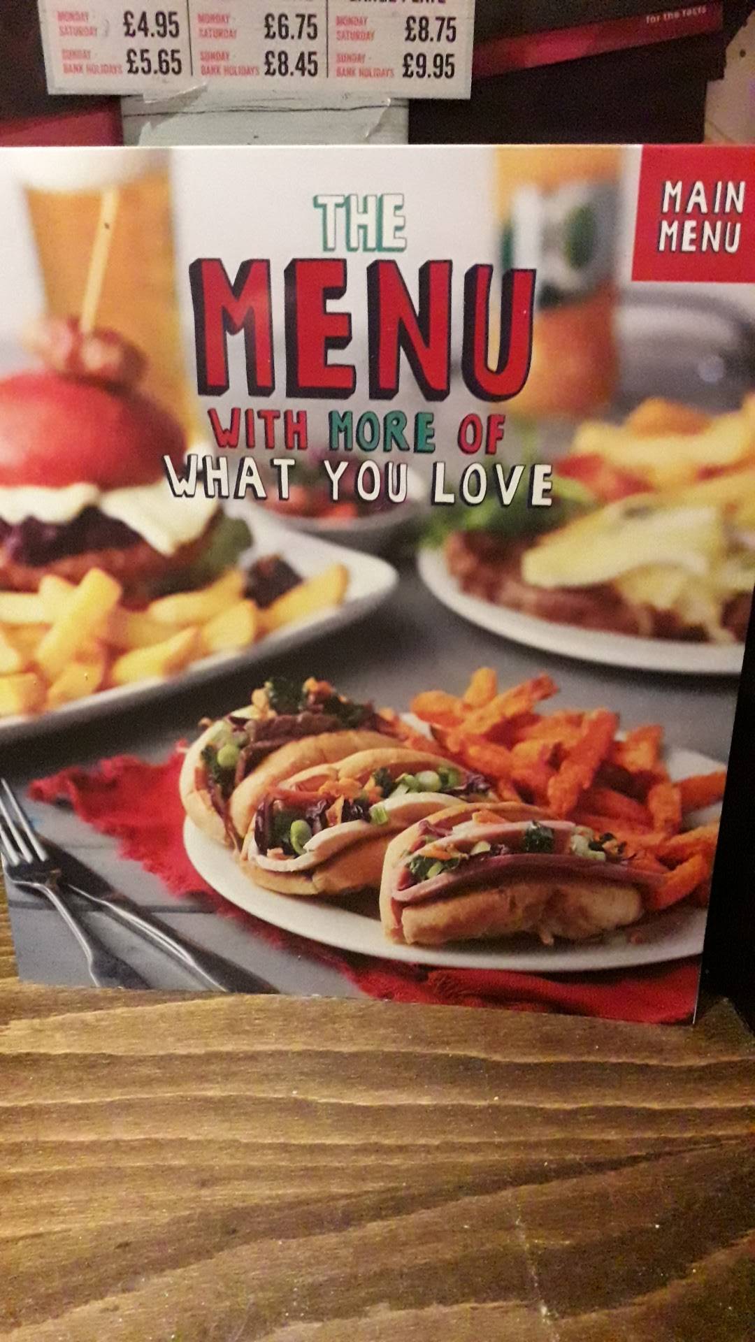 Menu at Mermaid pub & bar, Ipswich