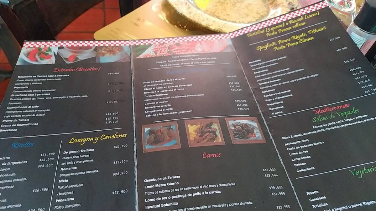 Carta del restaurante Mezzo Giorno, Bogotá, Cra. 10 #26-20