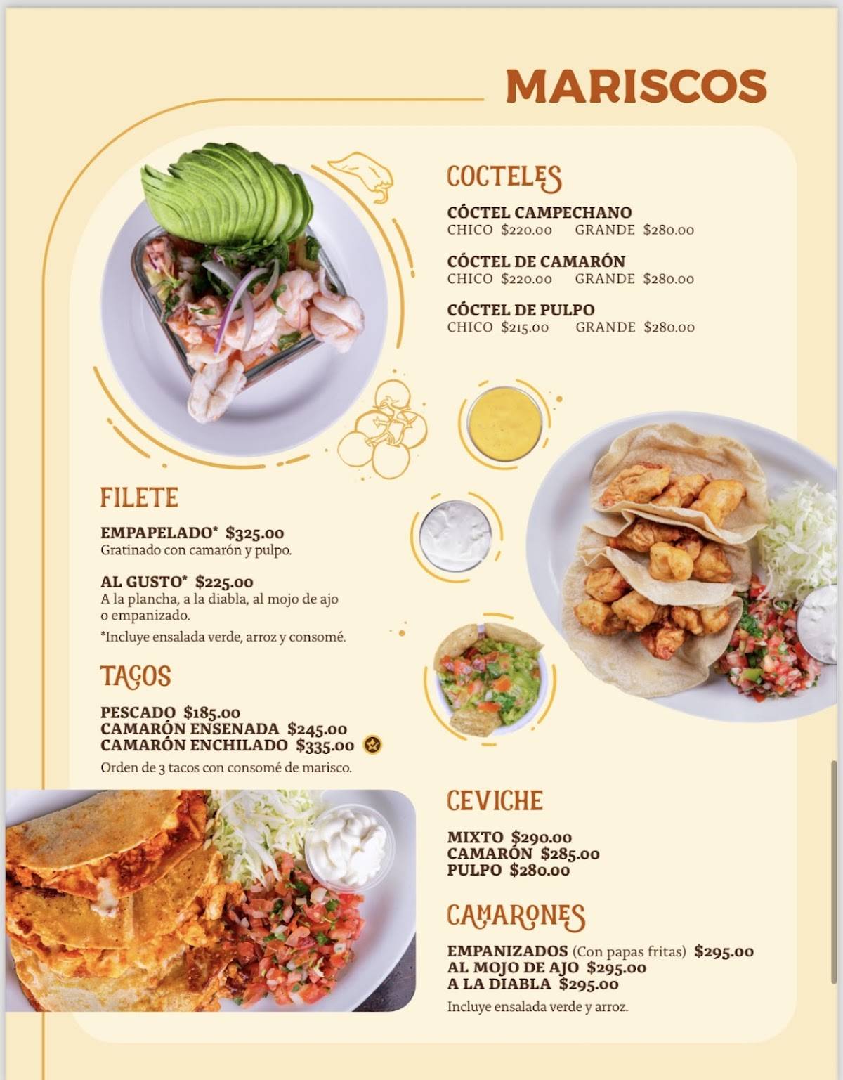 Menu at Mi Chante Restaurante, Tijuana