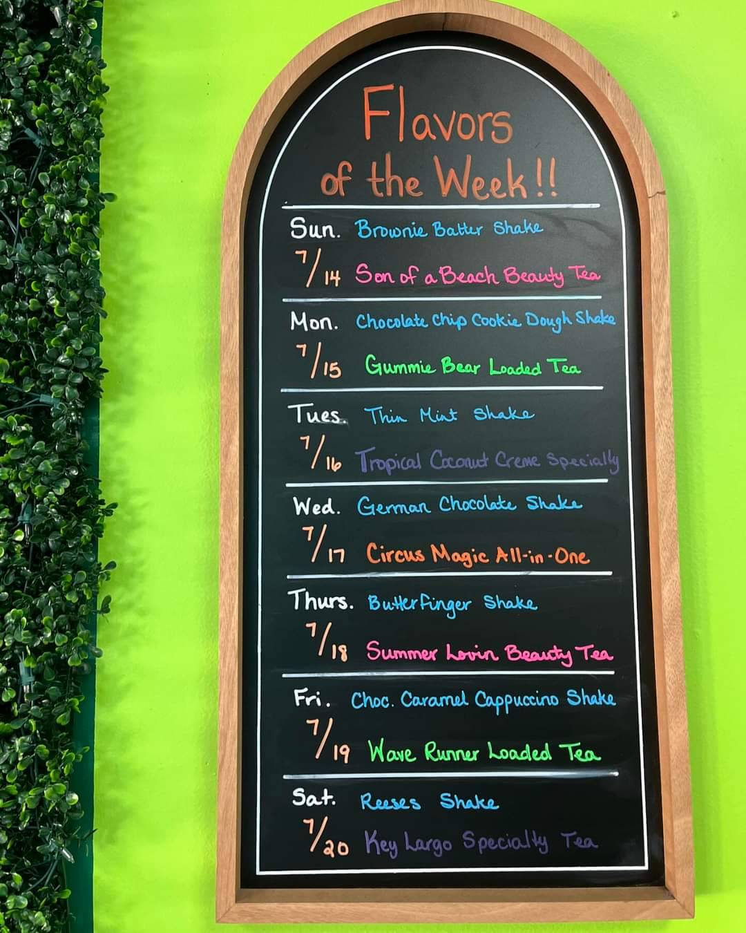 Menu at Middleburg Nutrition cafe, Middleburg