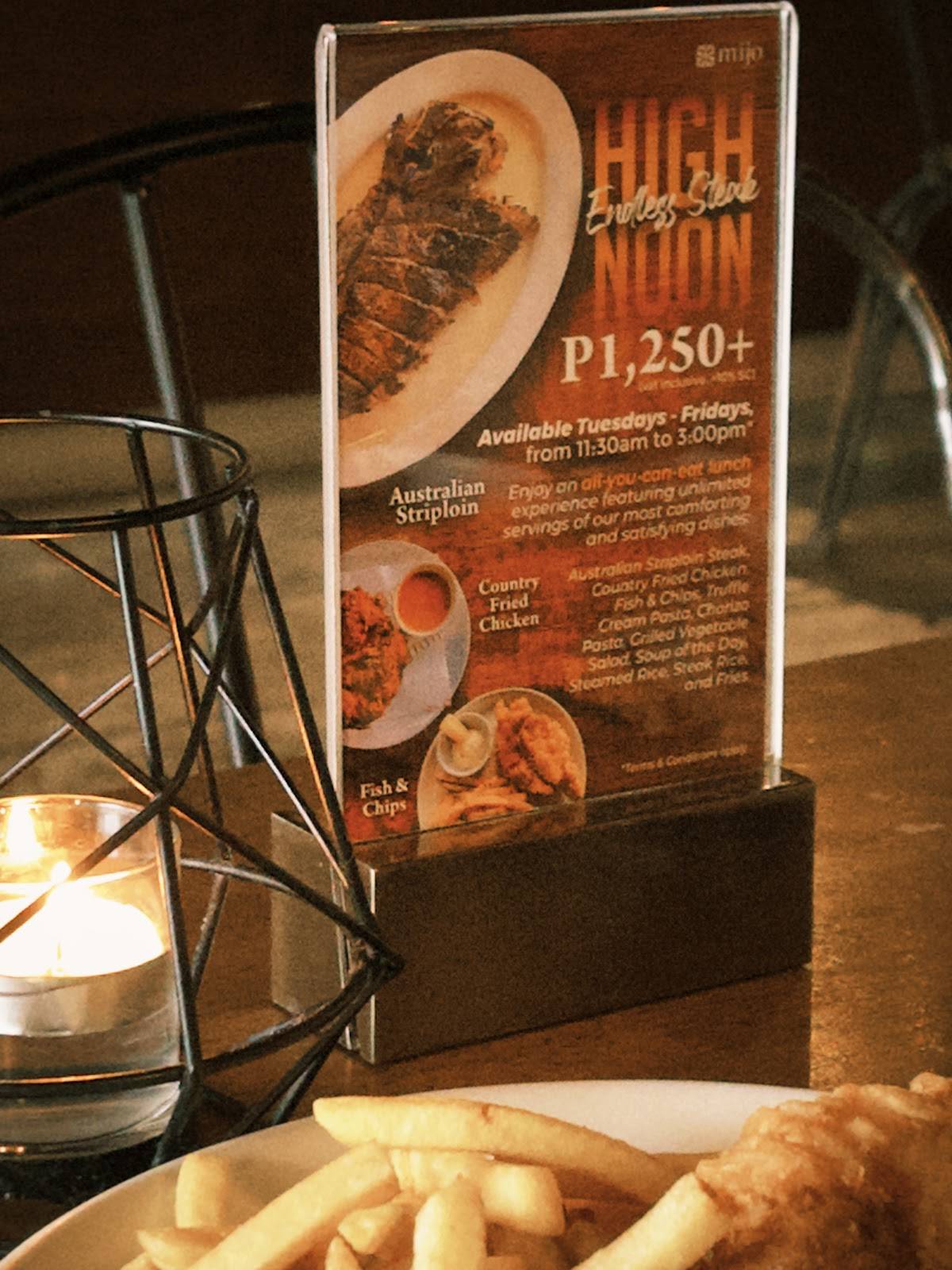 Menu at Mijo Comfort Food restaurant, Makati
