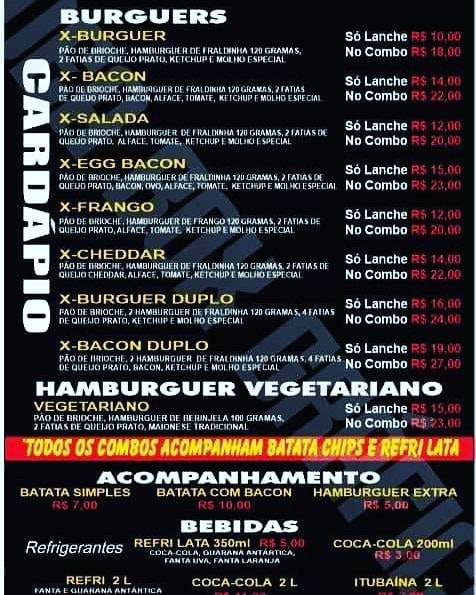 Menu at Mike Burger restaurant, São Paulo, R. Caiçara do Rio do Vento