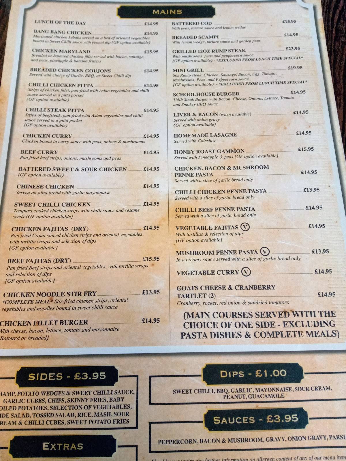 Menu at Millside Restaurant, Ballymena