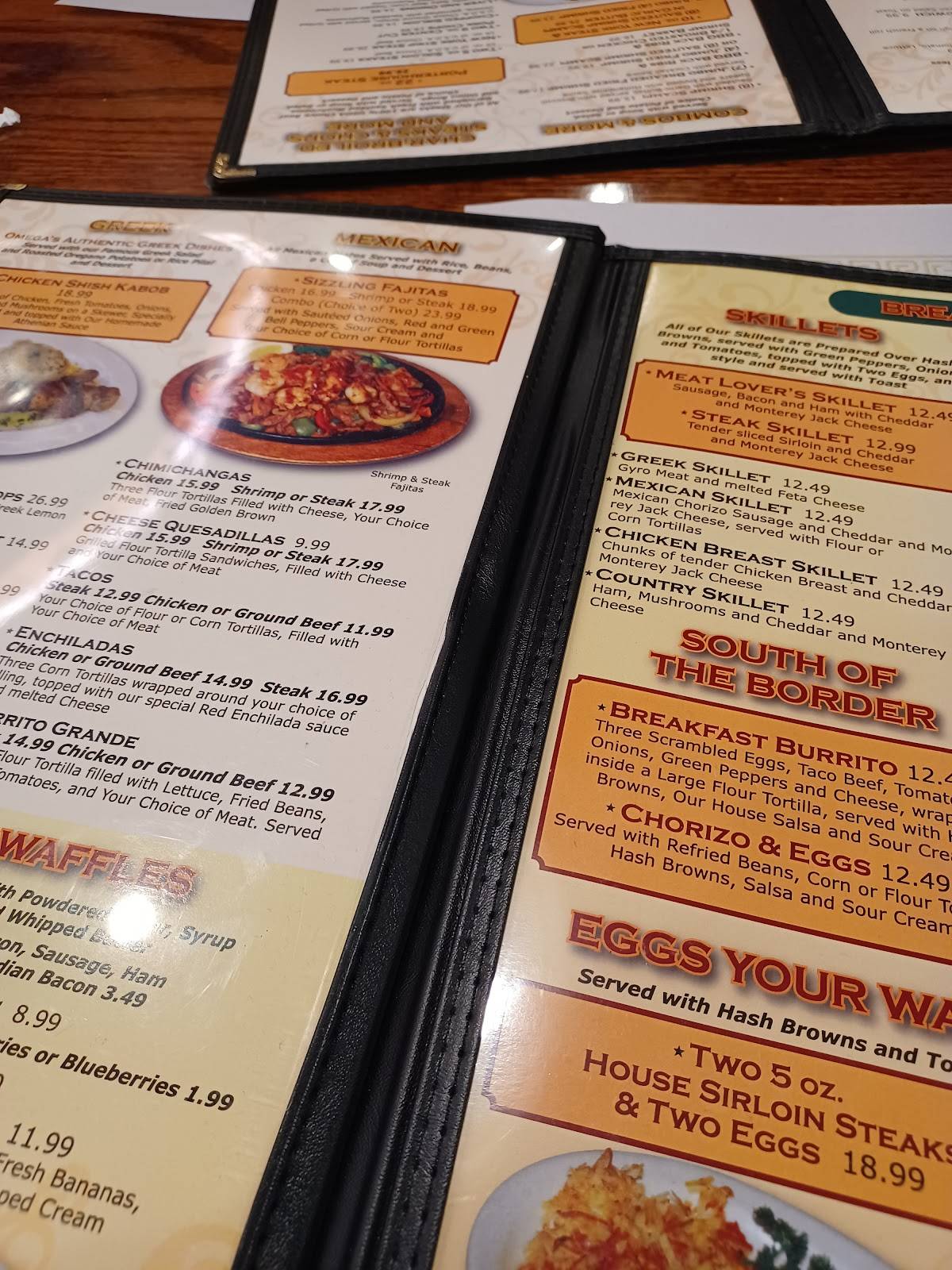 Menu at Omega Restaurant, Milwaukee, S 27th St