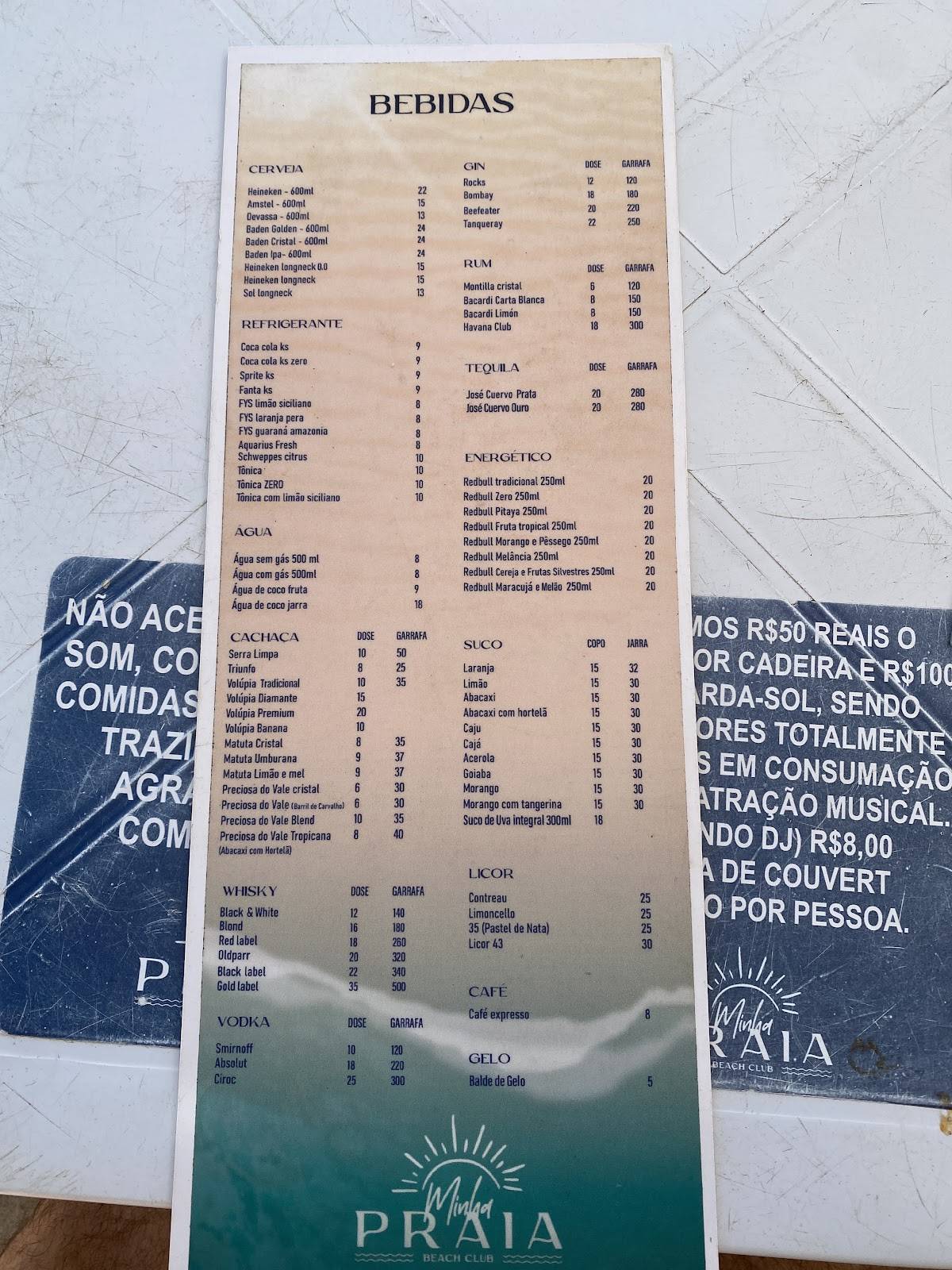 Menu em Pousada e Restaurante Minha Praia Beach Club- Seixas, João ...