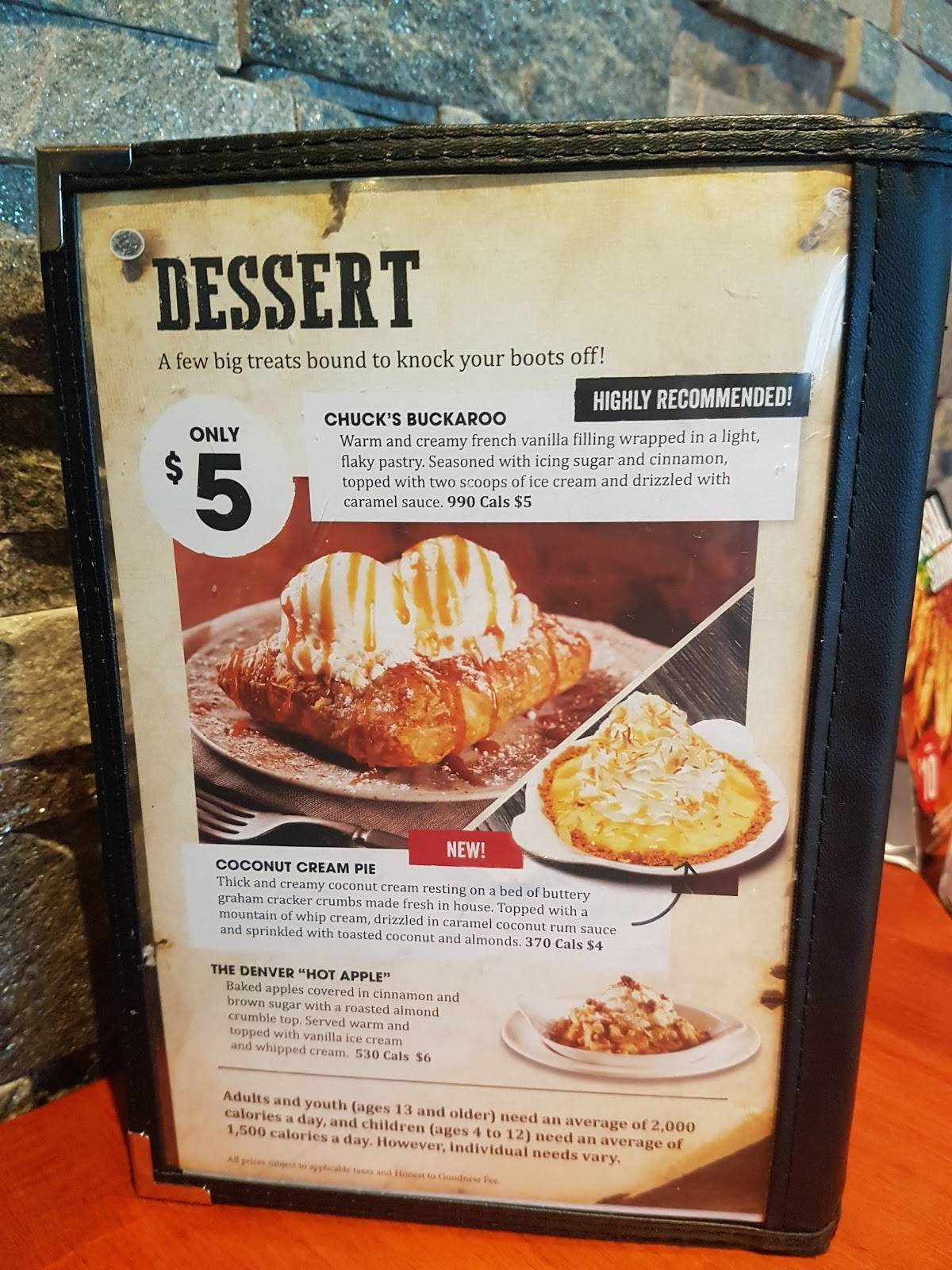 Menu at Chuck's Roadhouse Bar & Grill, Mississauga, Millcreek Dr