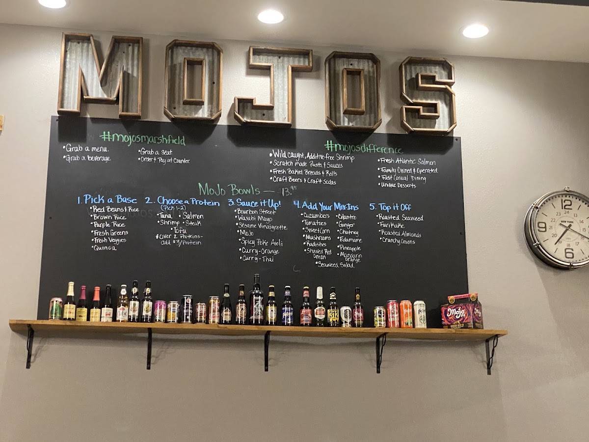 Menu at MoJo's Pasta House & Cajun Cook Shack restaurant, Marshfield