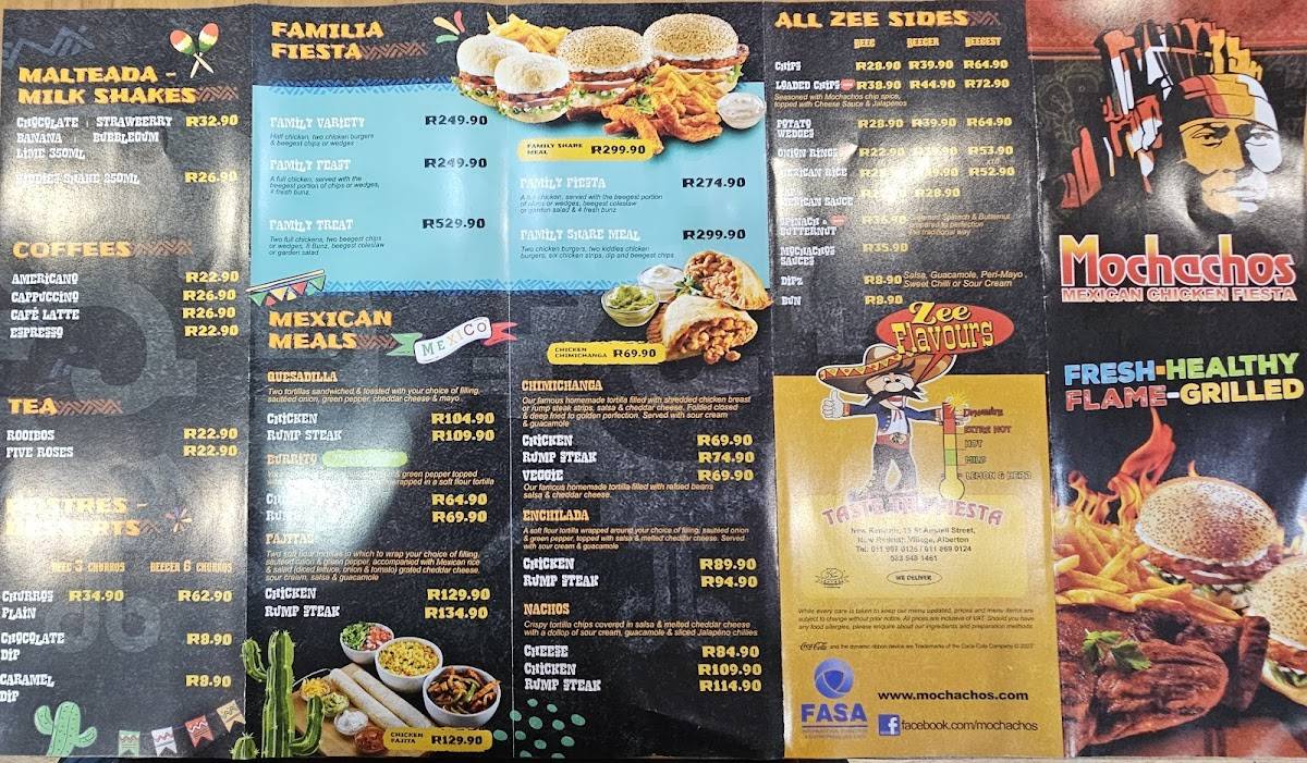 Menu at Mochachos New Redruth restaurant, New Redruth, 28 St Austell St