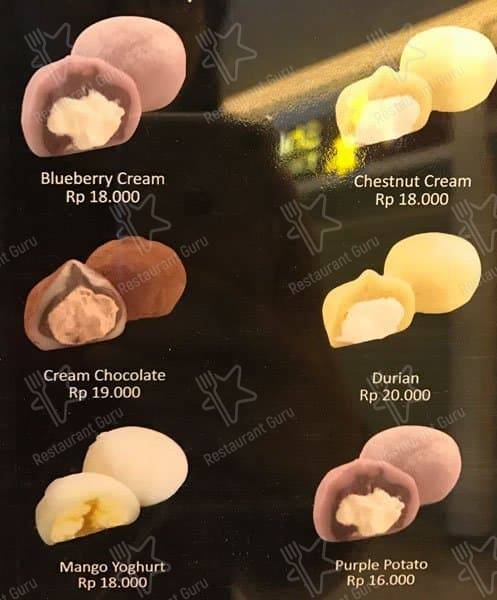 Menu at Mochi sweets desserts, Jakarta, Stasiun Gambir