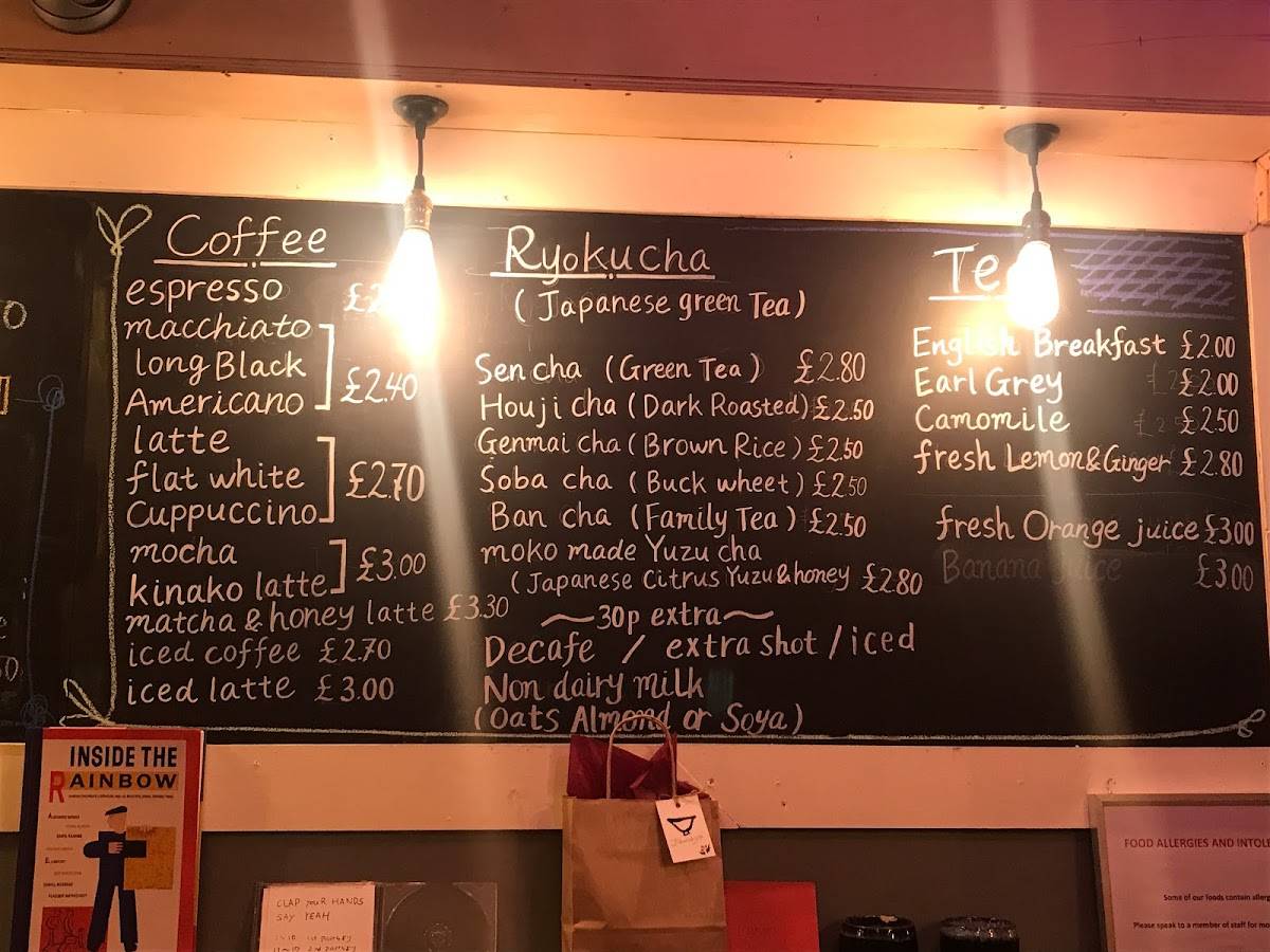 Menu at Moko Made Cafe, London