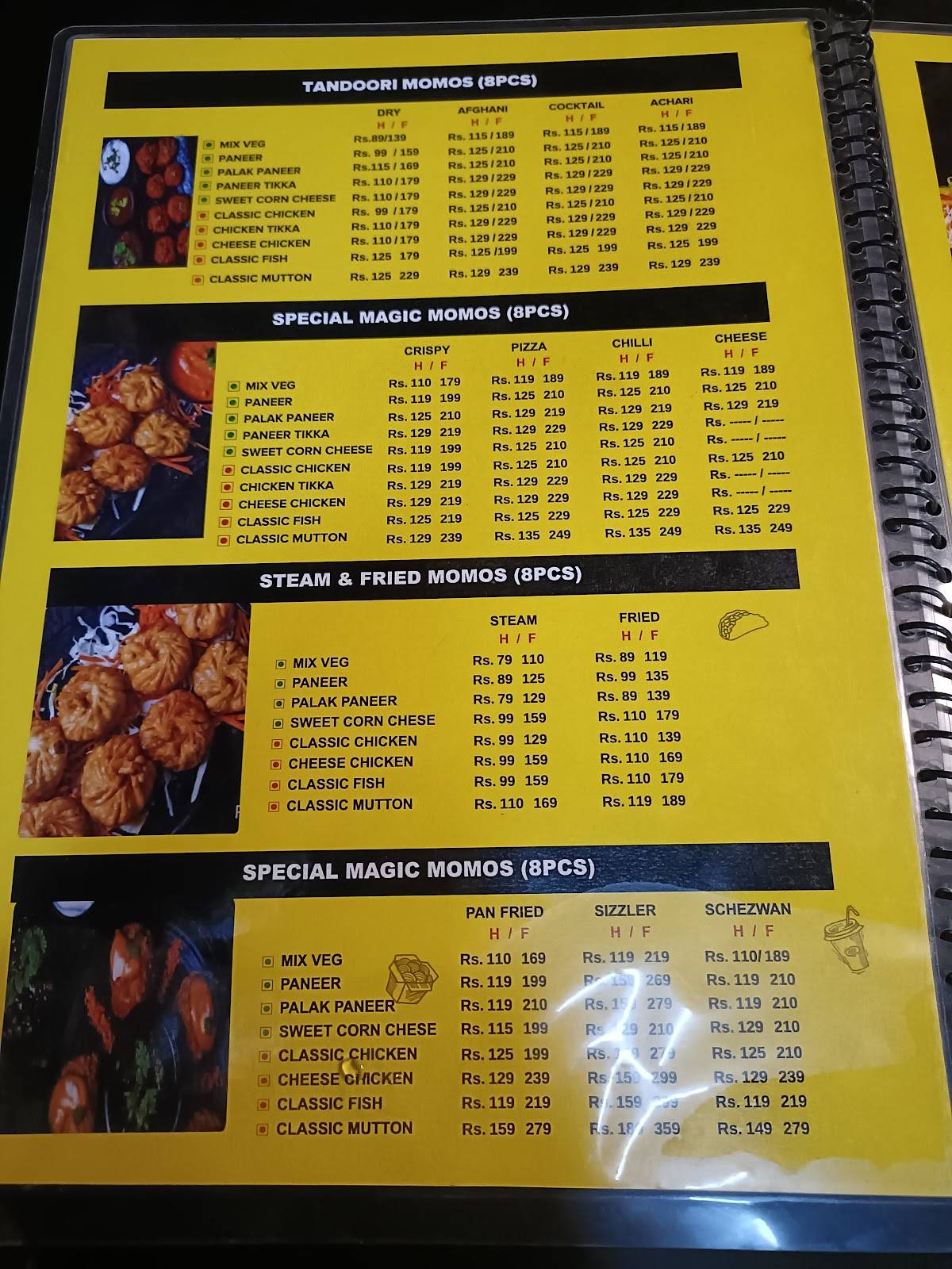 Menu at Momo magic cafe, Patna, Ashiana - Digha Rd