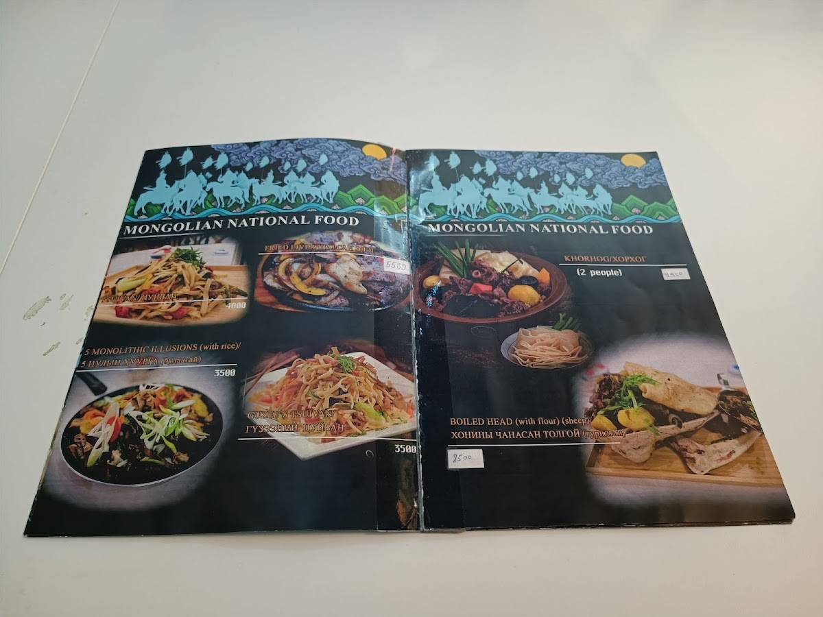 Menu at Mongolian Yurt Restaurant, Budapest