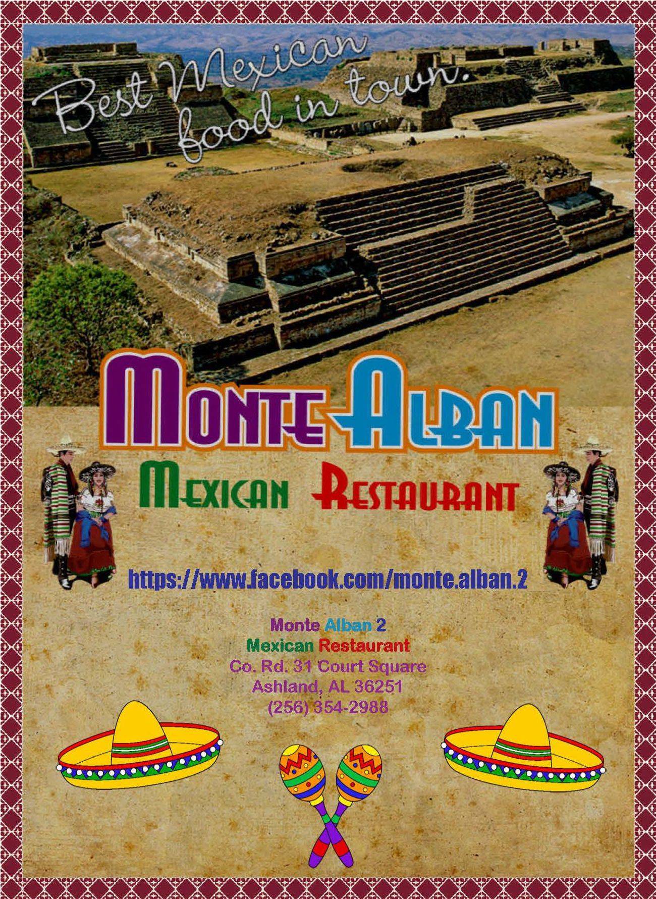 Menu at Monte Alban 2 Mexican Restaurant, Ashland