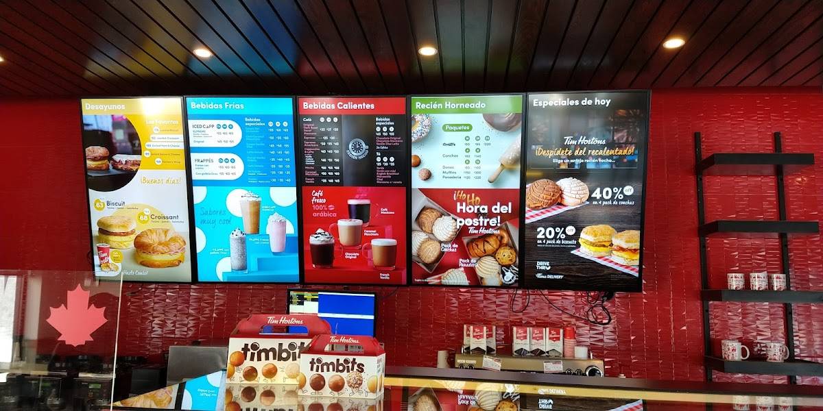 Carta del café Tim Hortons, Monterrey, Av. Eugenio Garza Sada 3933