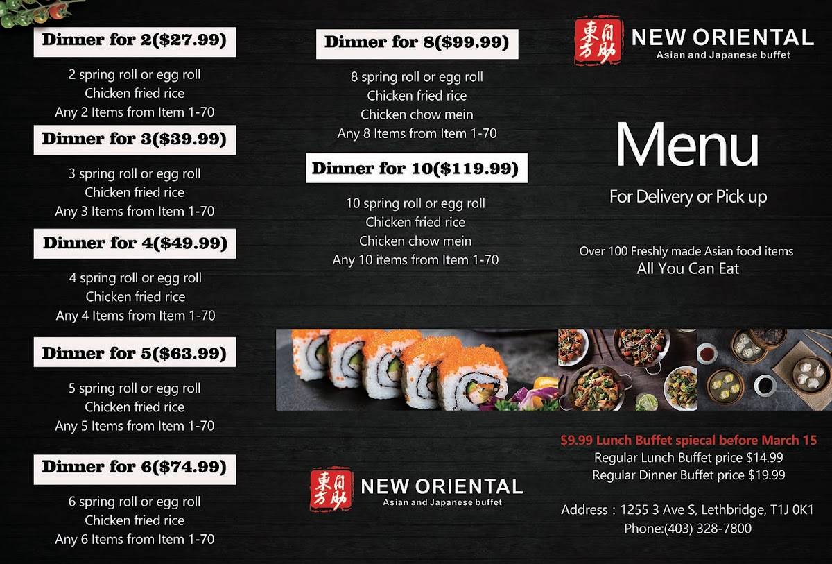 Menu at Moon River Restaurant, Lethbridge