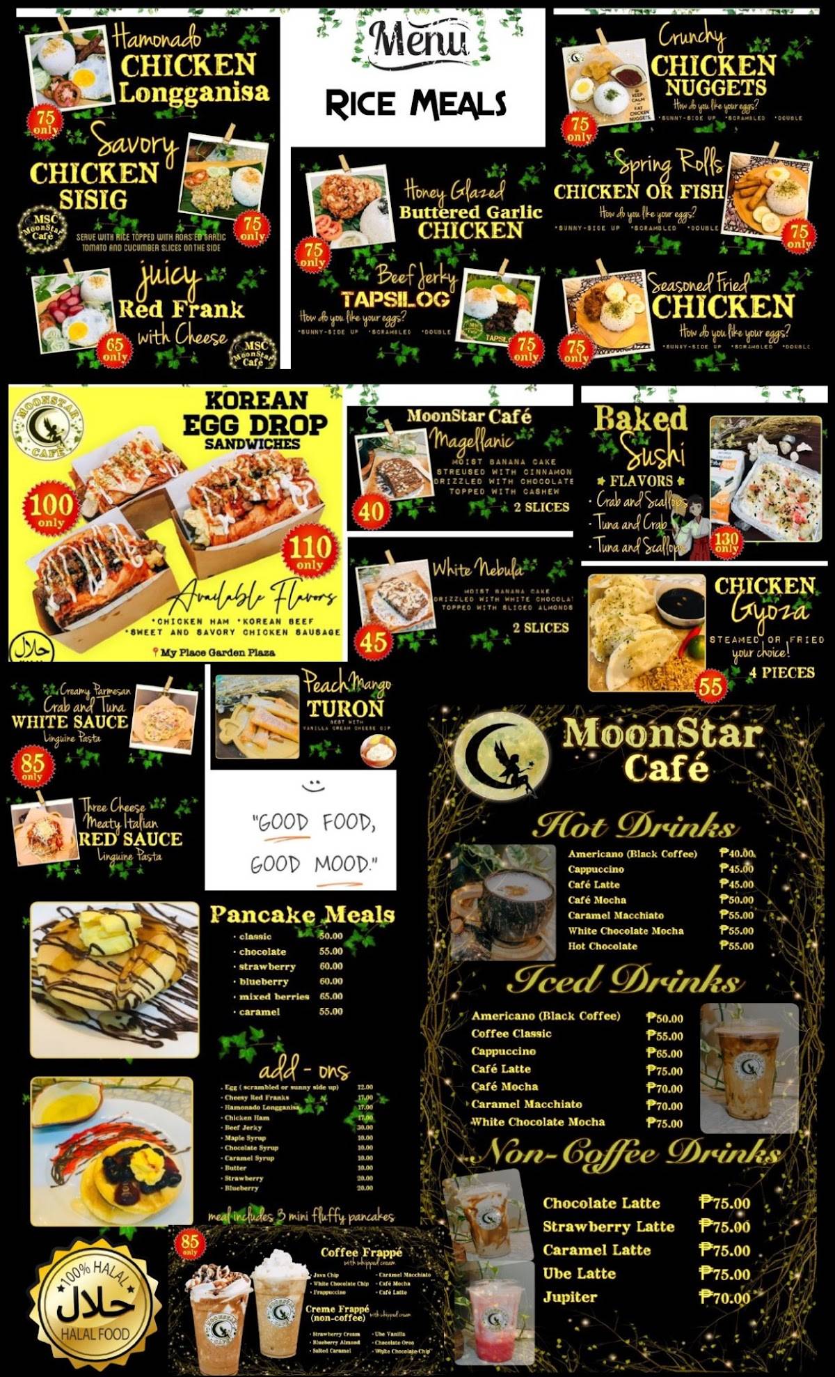 Menu at MoonStar Café cafe, Taguig