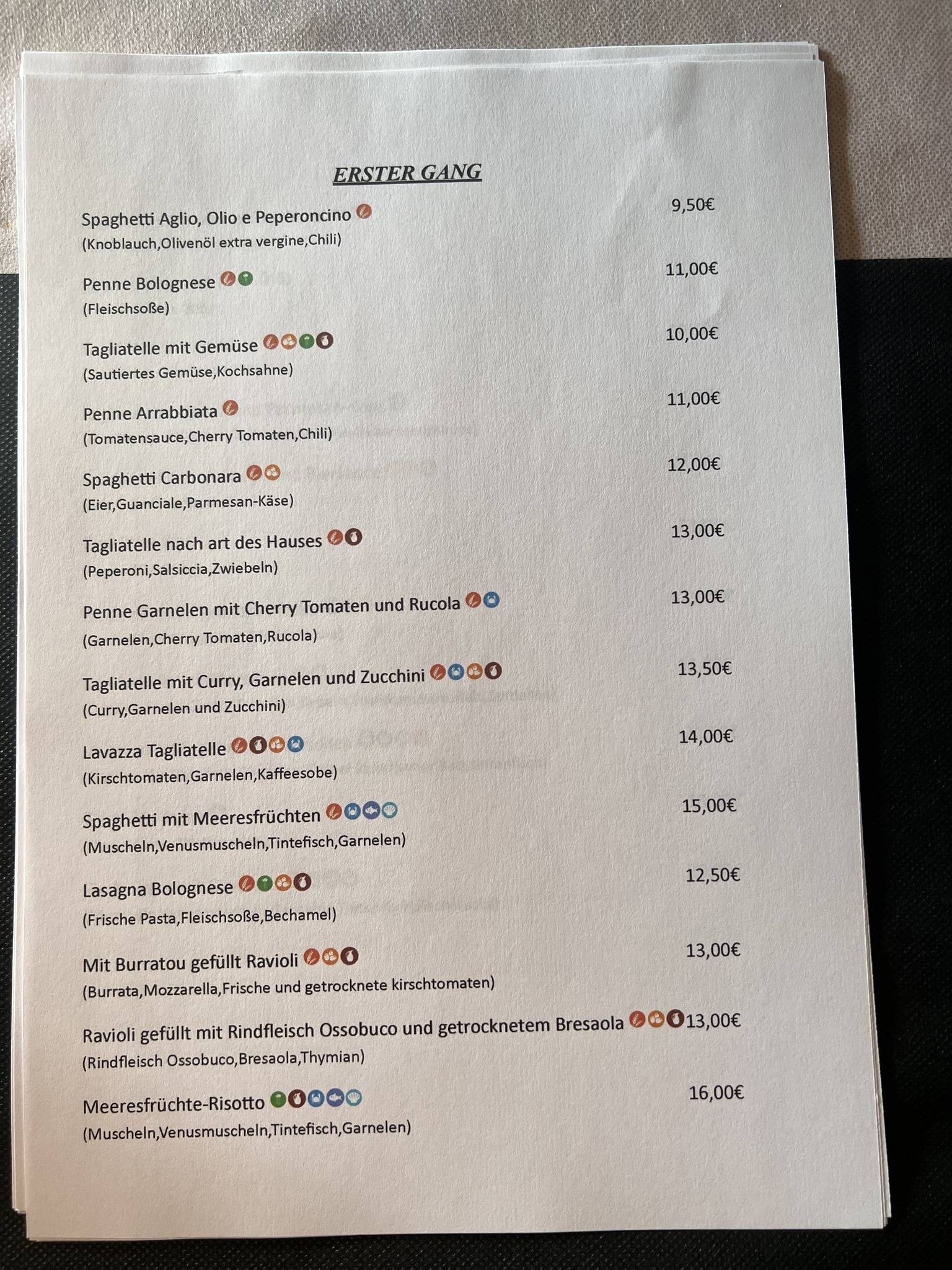 Carta de Restaurante da Marty & Davide, Morro Jable