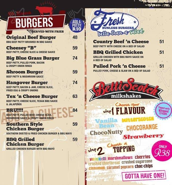 Menu at Mr. Browns BBQ & Smoked foods, Durban