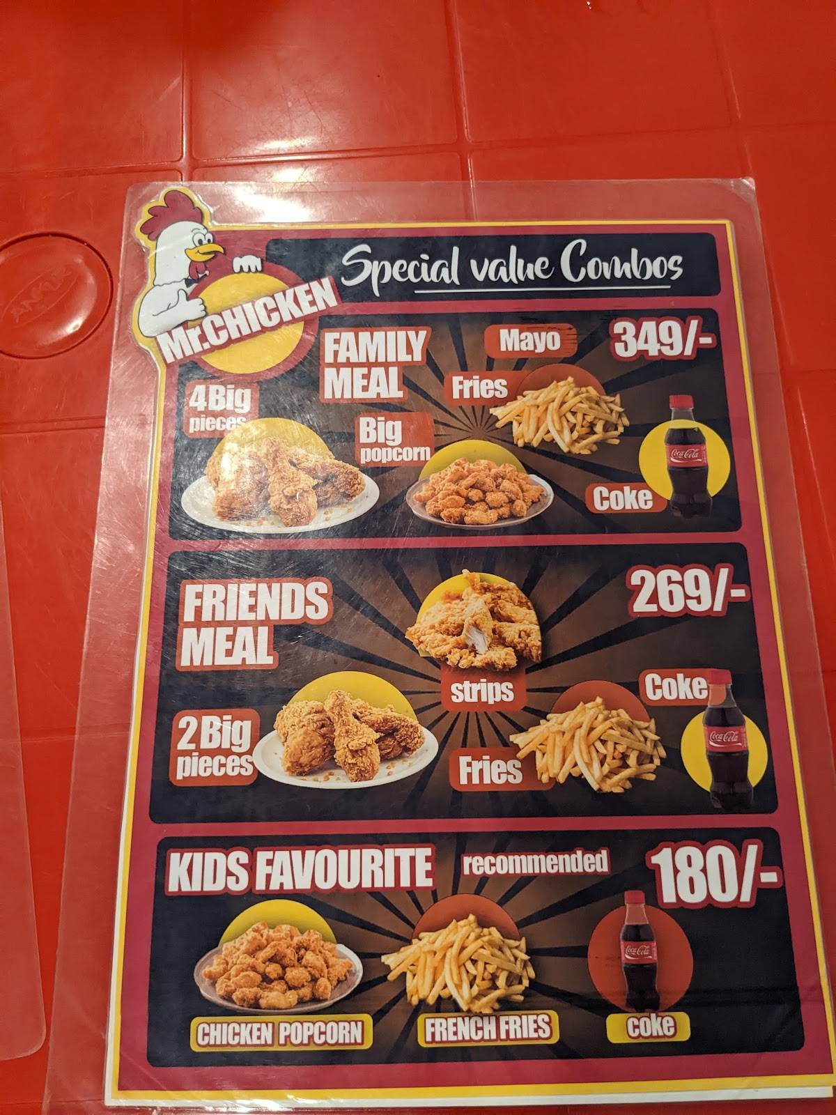Menu at Mr Chicken san, Kakinada