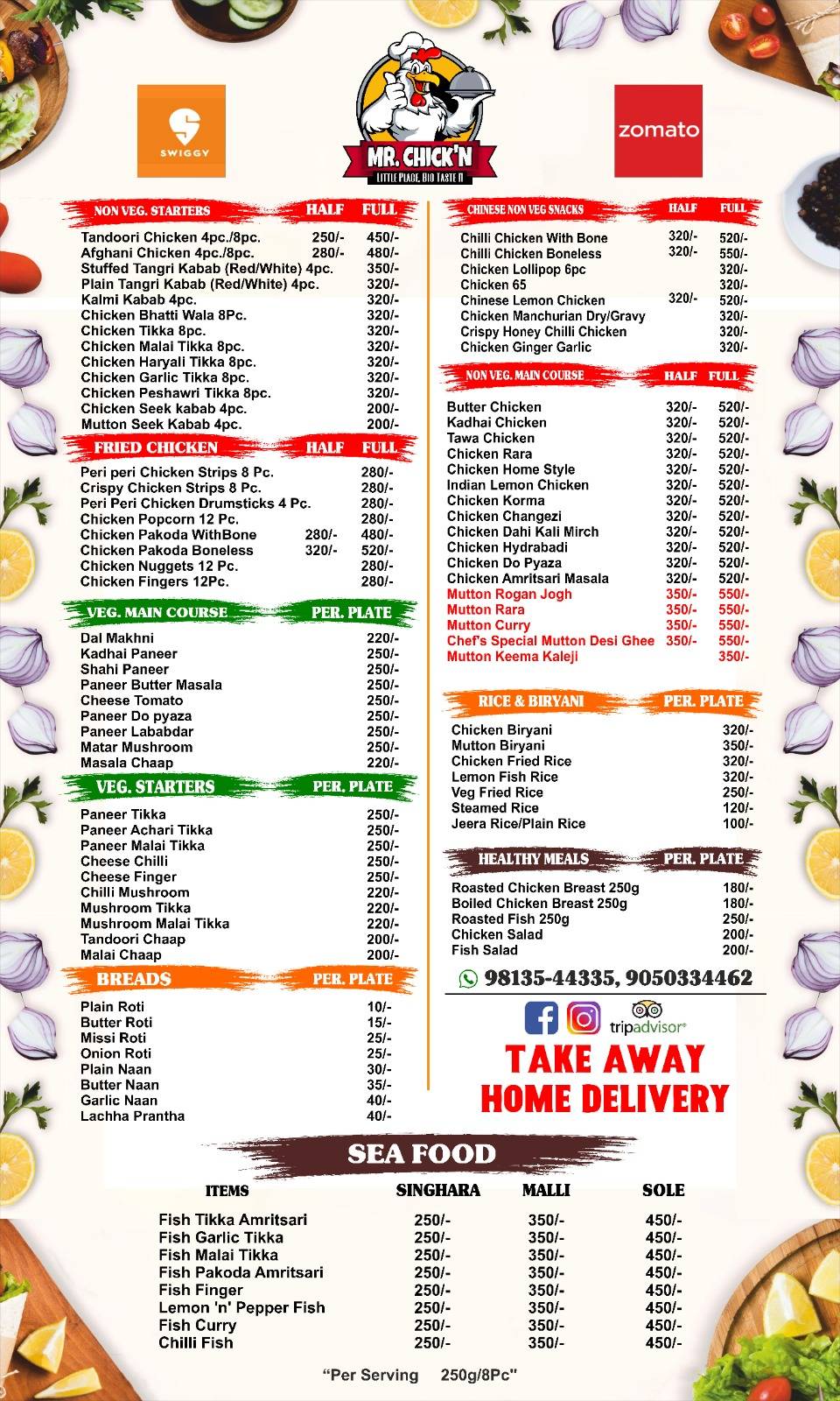 Menu at MR. CHICK'N - Little Place, Big Taste!!, Kurukshetra