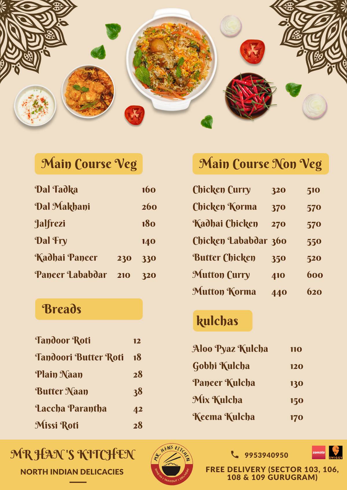 Menu at Mr. Han's Kitchen, Gurugram