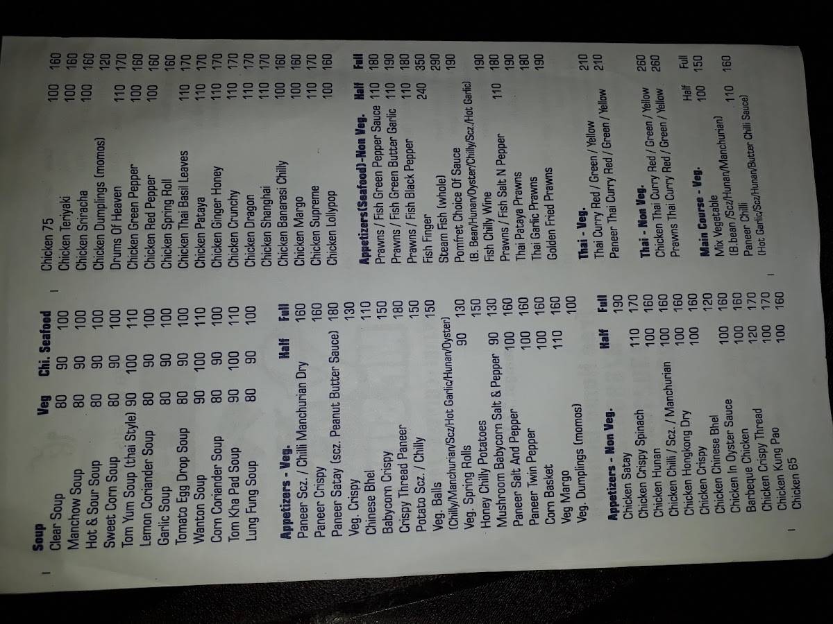 Menu at Mr. Singh ( Punjabi, Chinese, Tandoori), Mumbai, Amar Mahal ...