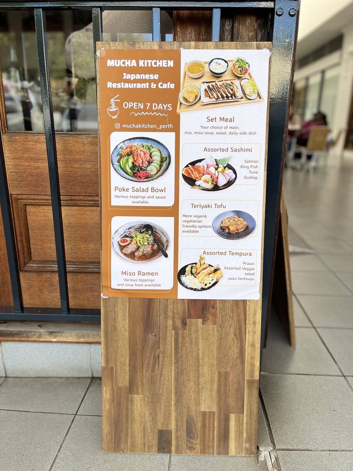 Menu at Mucha Kitchen Japanese Restaurant & Café, Ardross