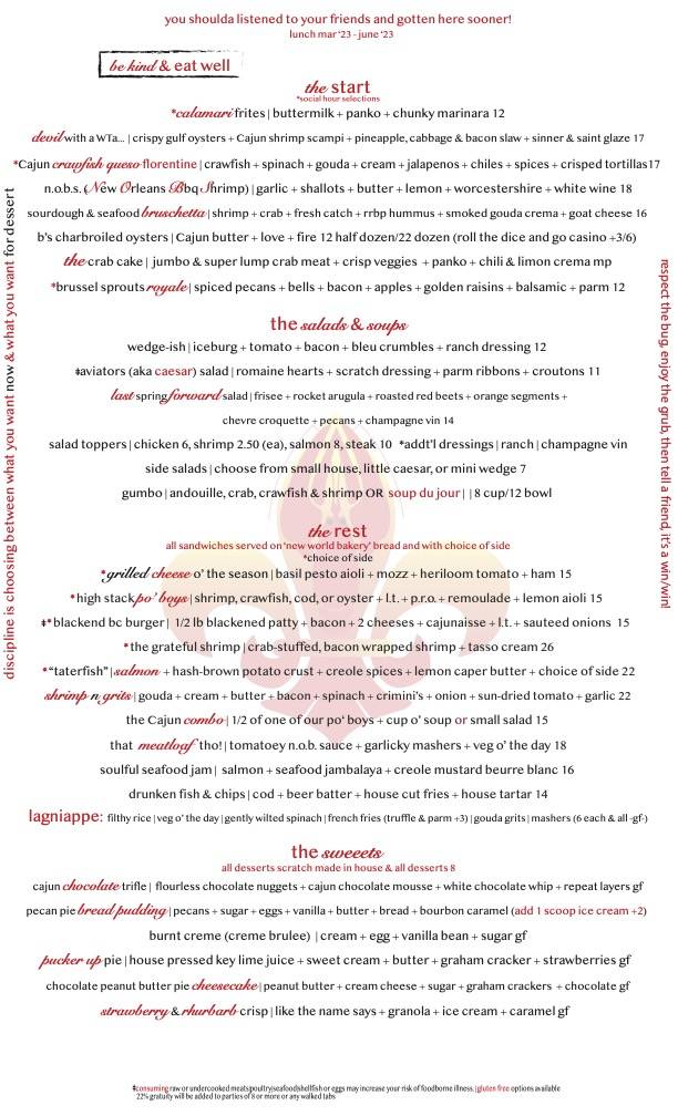 Menu at MudBugs - A Cajun Joint pub & bar, Buda