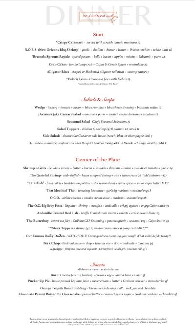 Carta del pub y bar MudBugs - A Cajun Joint, Buda