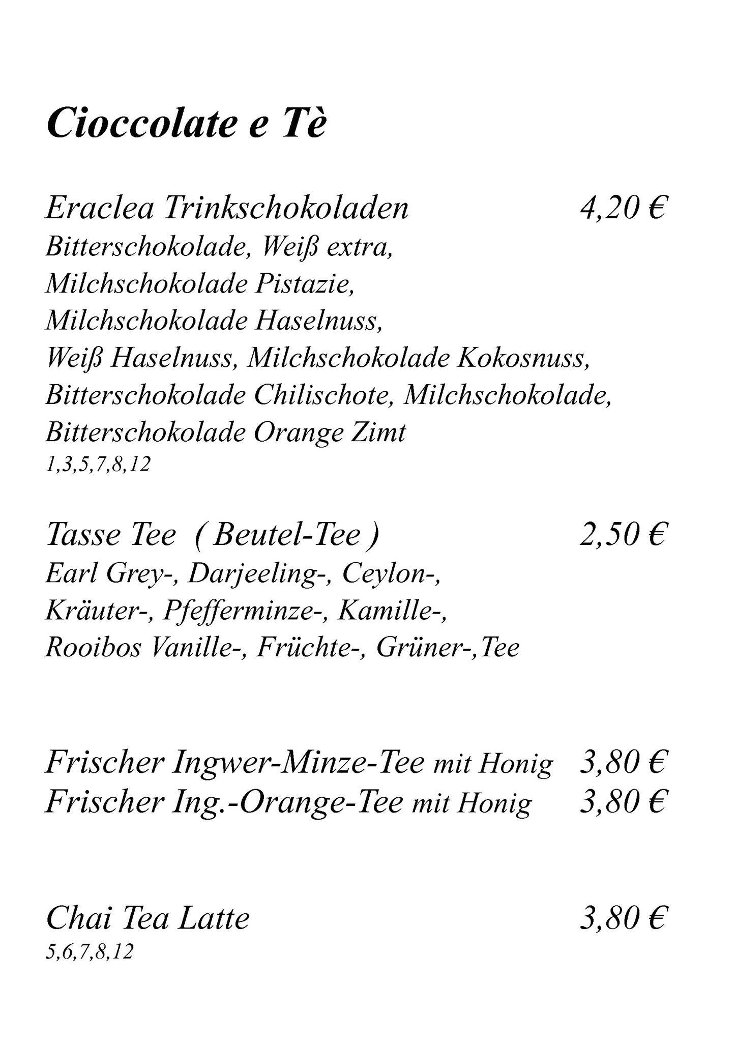 Speisekarte von Lollo Rosso Caffè Bar, München, Wörthstraße 11