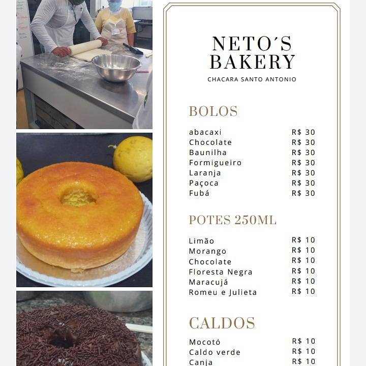 Menu at NETO´S BAKERY, São Paulo