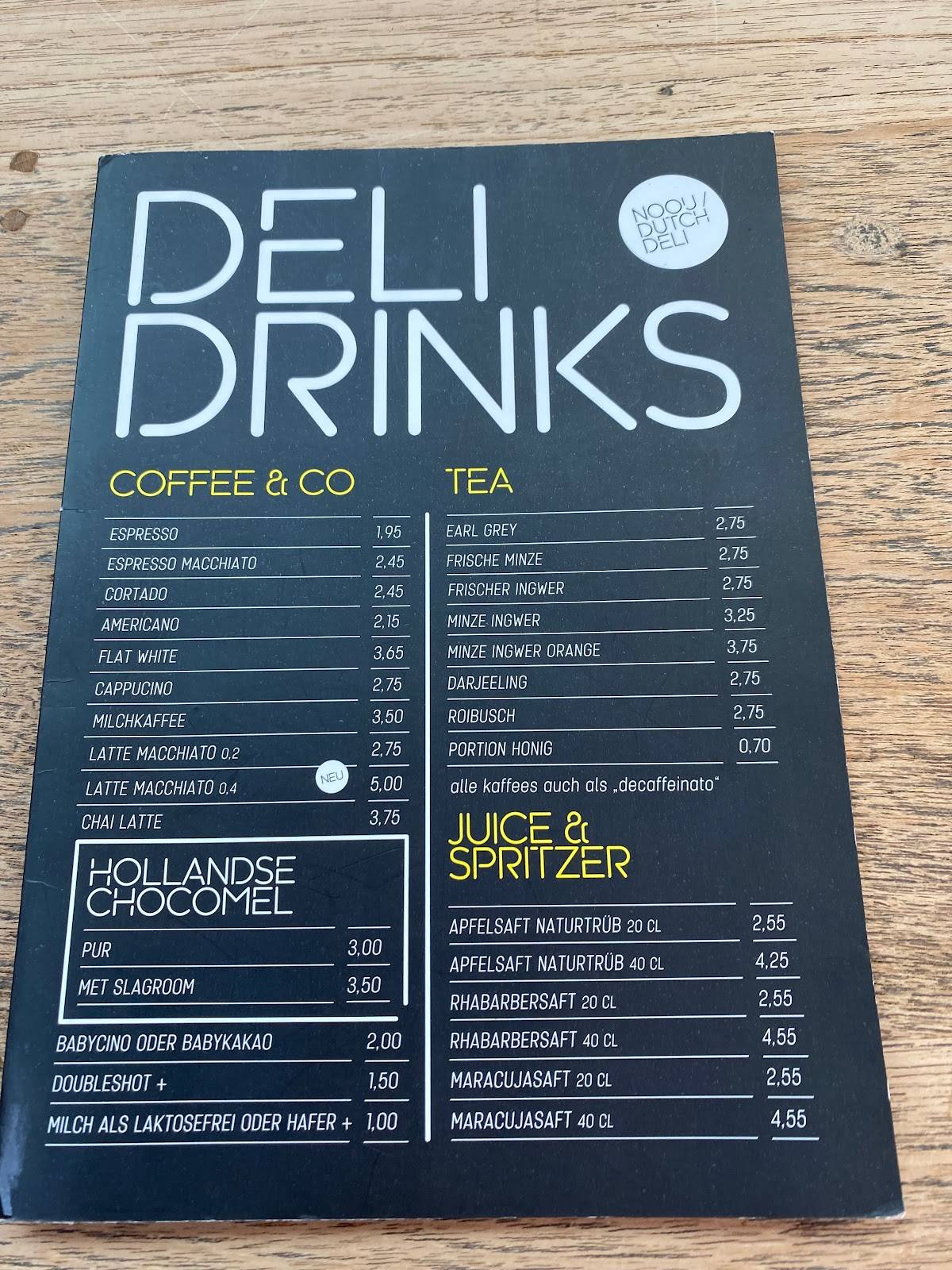 Speisekarte von NOOIJ /DUTCH DELI restaurant, Düsseldorf, Erkrather Str. 30