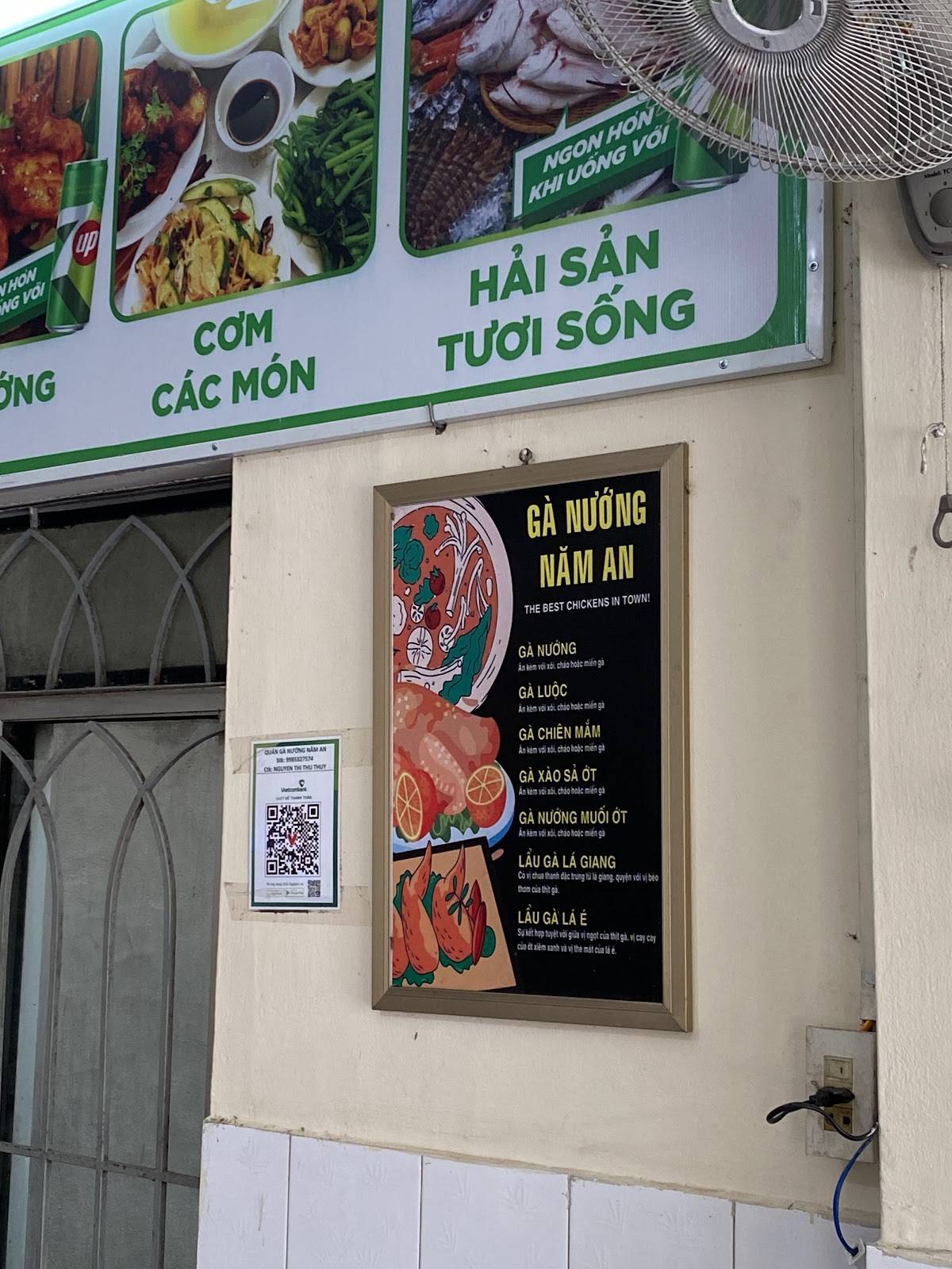 Menu at Nam An Grill Chicken restaurant, Song Cau