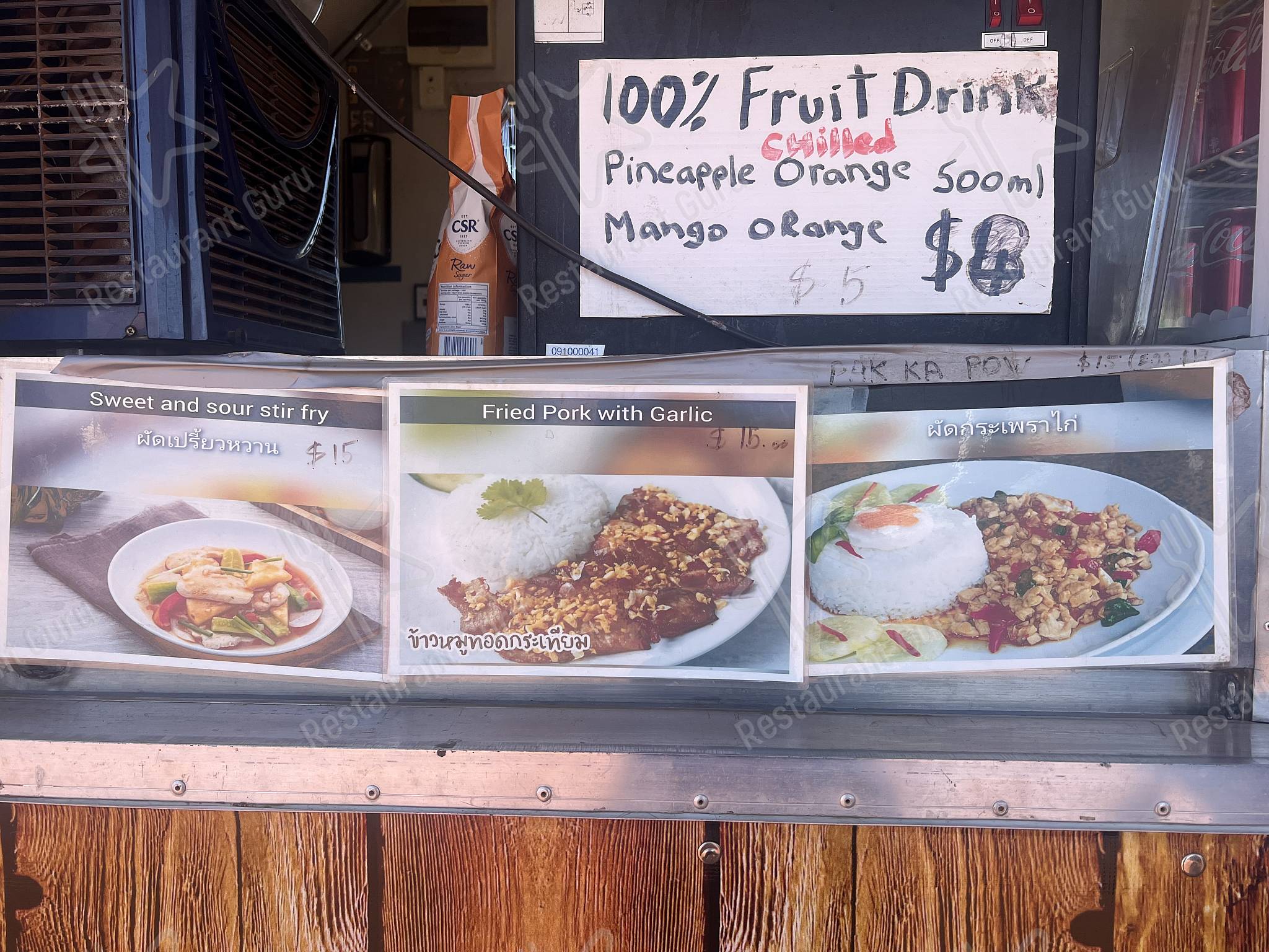 Menu at Nana's Thai to go, Quilpie