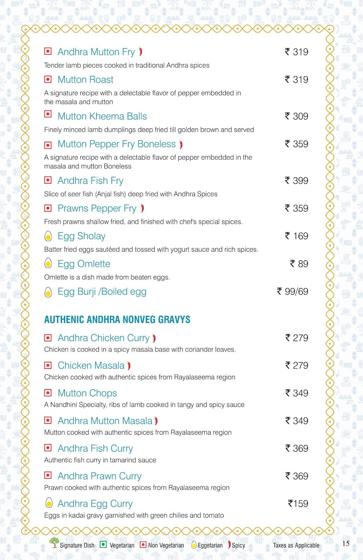 Menu at Nandhini Deluxe - Andhra Restaurant - Jayanagar, Bengaluru, 35/1
