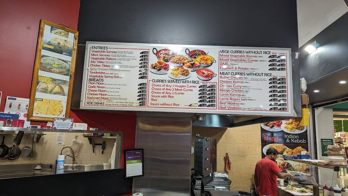 Menu at Nargis Indian and Kebab restaurant, Mayfield West