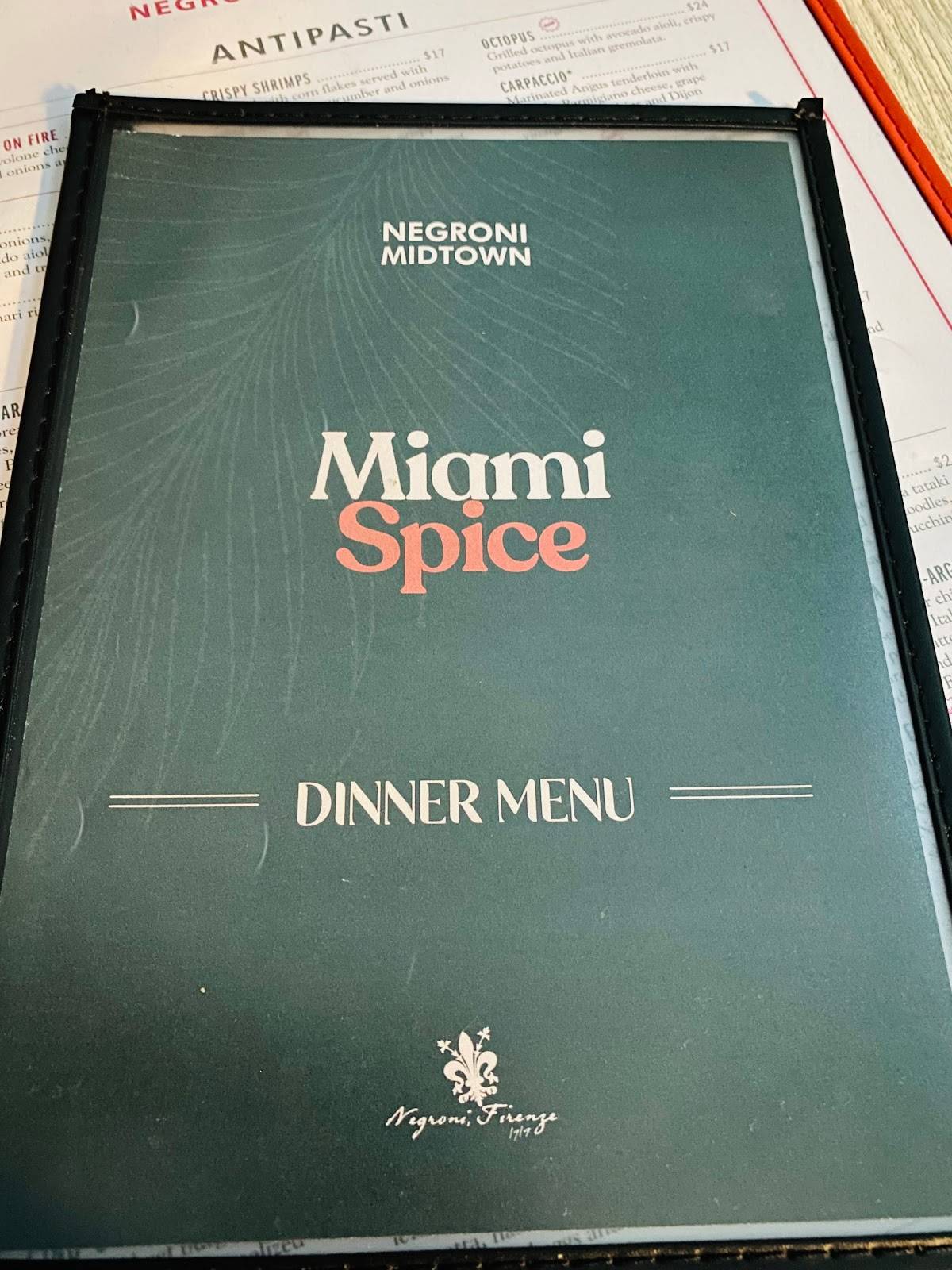 Menu at Negroni Bistro & Sushi Bar, Miami