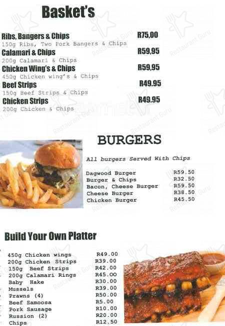 Menu at Upper Deck. pub & bar, Nelspruit