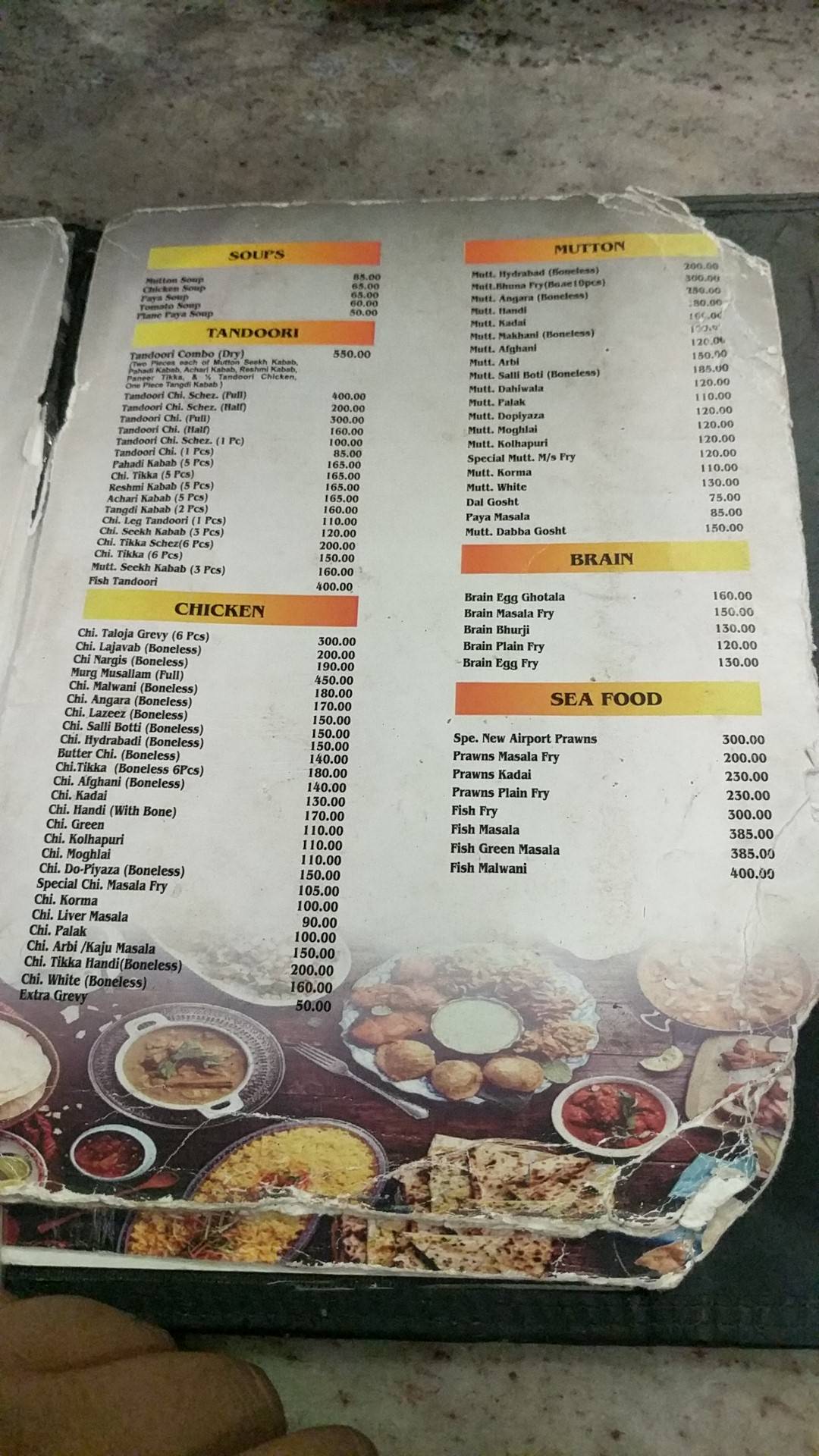 Menu at New Airport Restaurant, Mumbai, Noori Baugh
