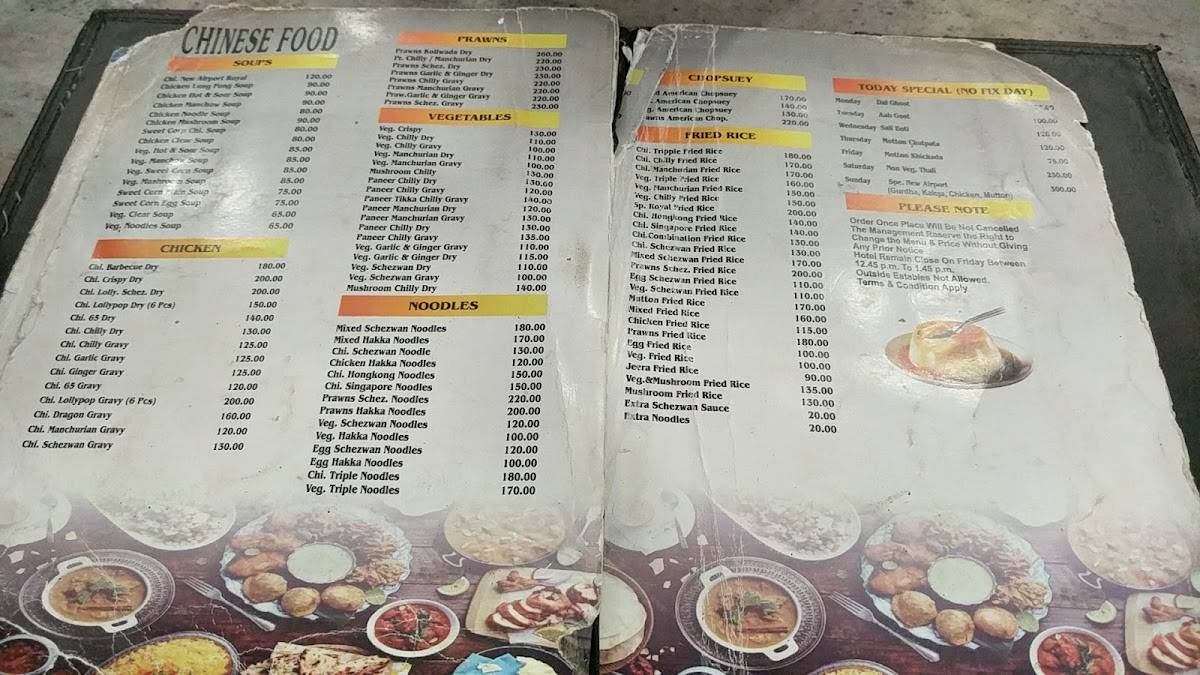 Menu at New Airport Restaurant, Mumbai, Noori Baugh