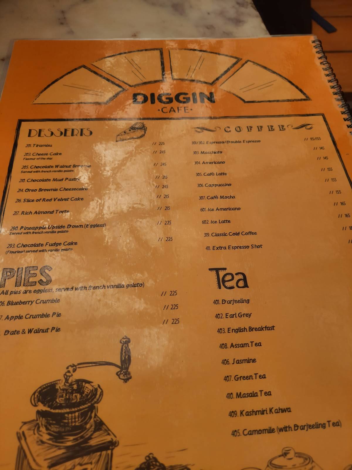 Menu at Diggin Cafe, New Delhi, Santushti Shopping Complex Shop No-10 ...