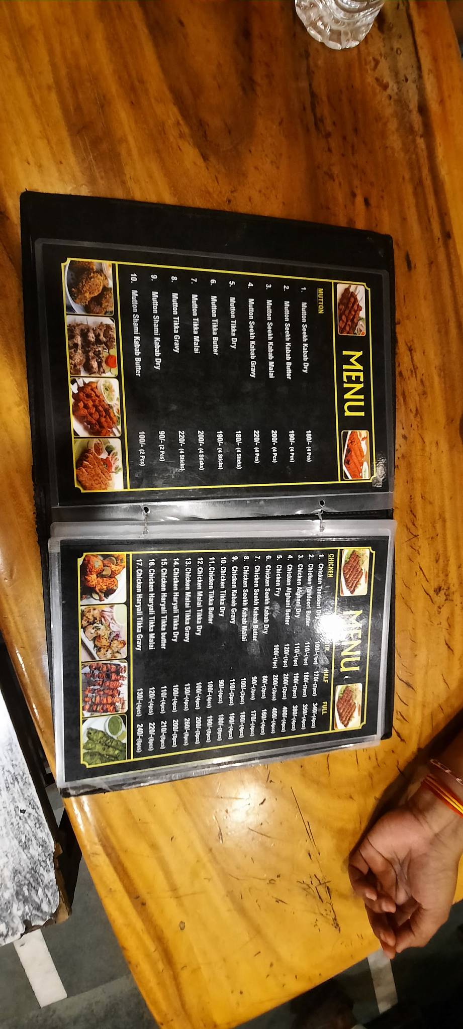 Menu at Ghalib Kabab Corner, New Delhi