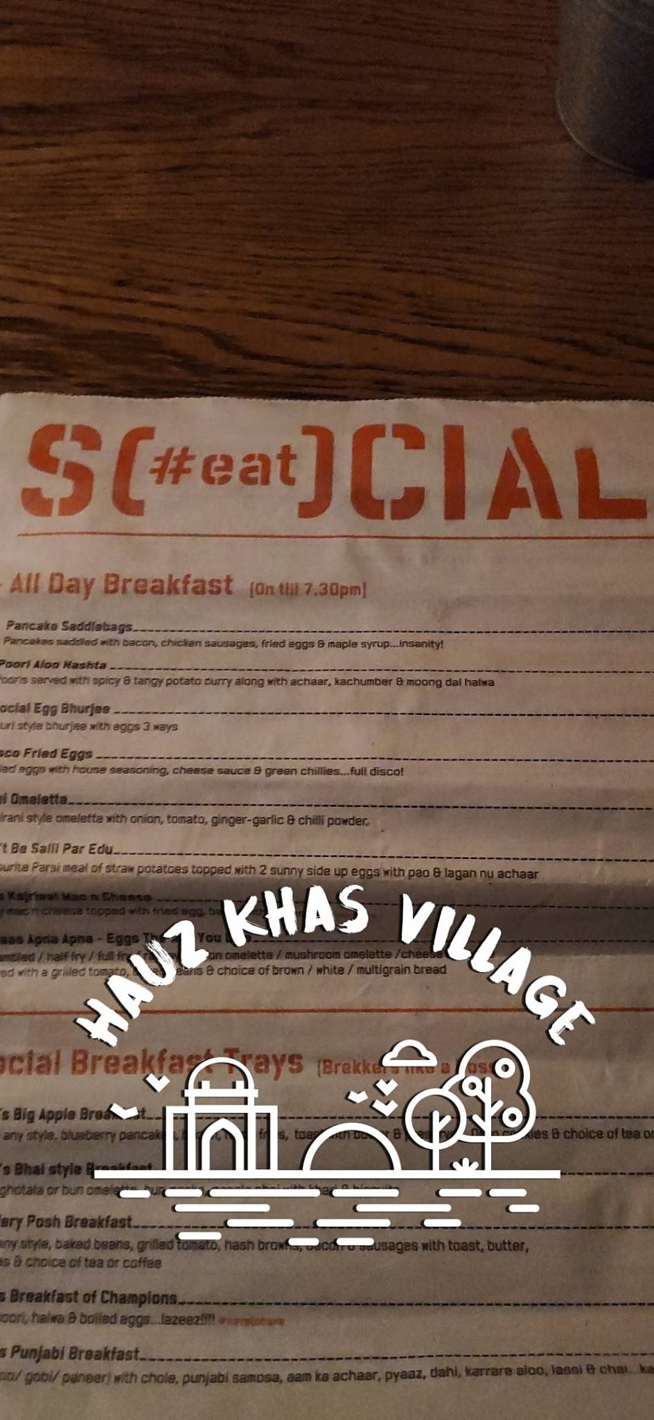 Menu at Hauz Khas Social, New Delhi