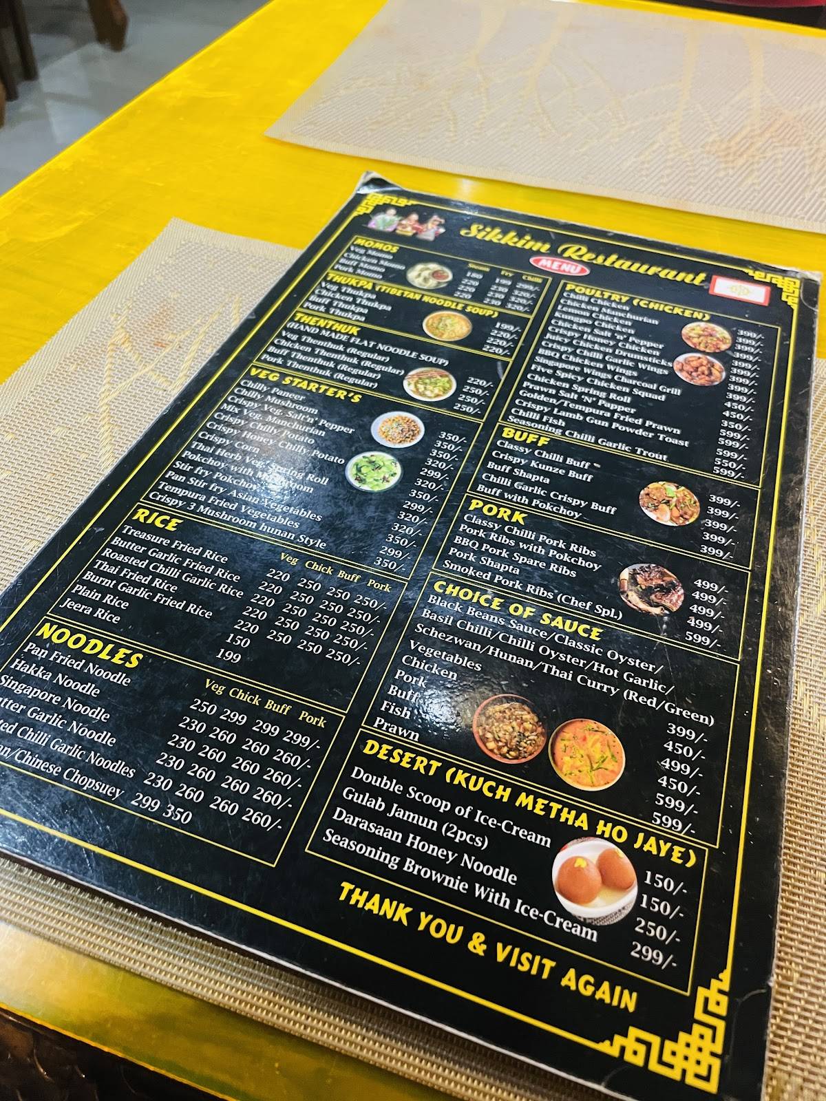 Menu at SIKKIM RESTAURANT, New Delhi, Sikkim House