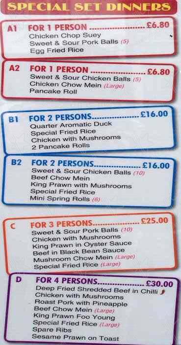 Menu at New Winson Chinese takeaway fast food, London