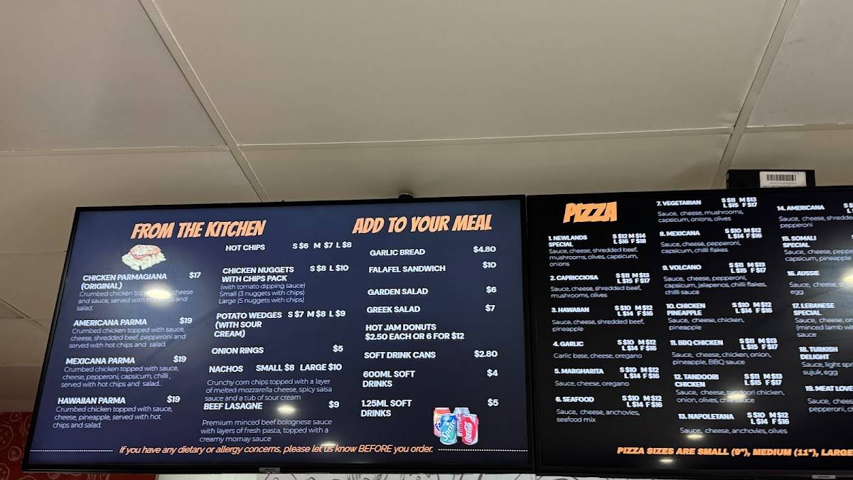 Menu at Newlands Pizza pizzeria, Coburg North, 3/8 Murray Rd