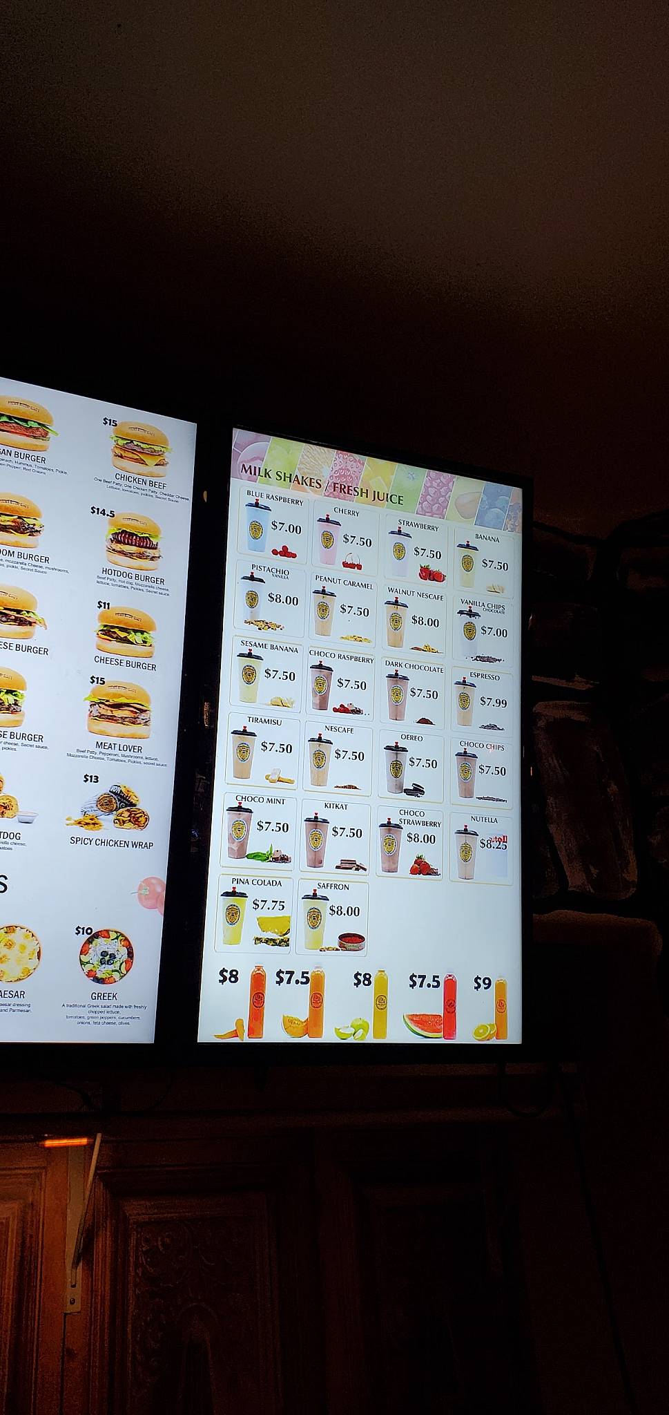 Menu at Next Stop Cafe, Winnipeg